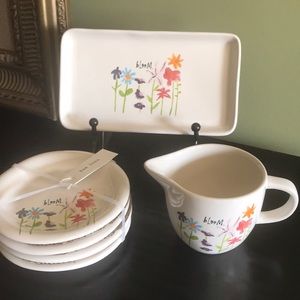Rae Dunn | Other | Rae Dunn Spring Bloom Set 4 Plates Tray Creamer ...